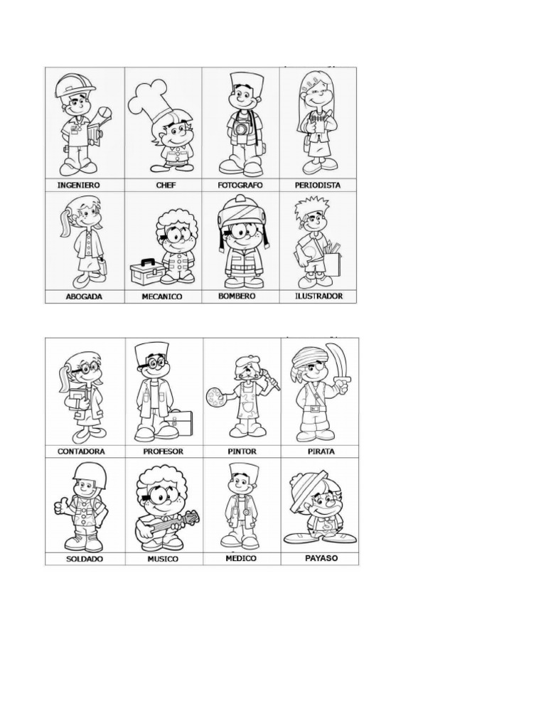 Oficios y Profesiones para Colorear | PDF