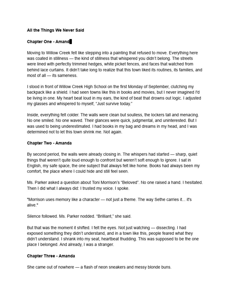 All The Things We Never Said | PDF