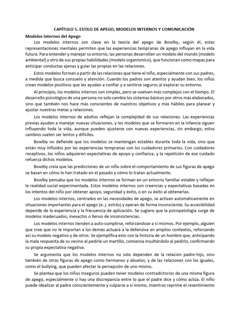 Feeney Cp. 5 | PDF | Teoría de apego | Las emociones