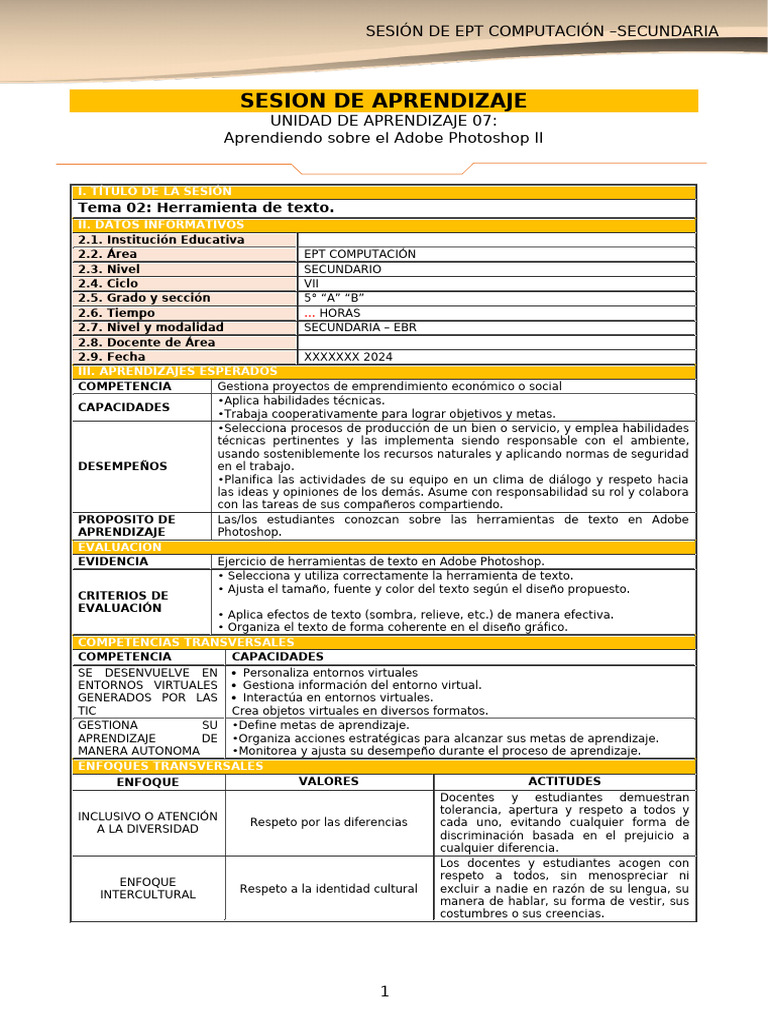 5° Sesion Actv 02 Ept-Computación 2024 | PDF | Enseñando | Aprendizaje