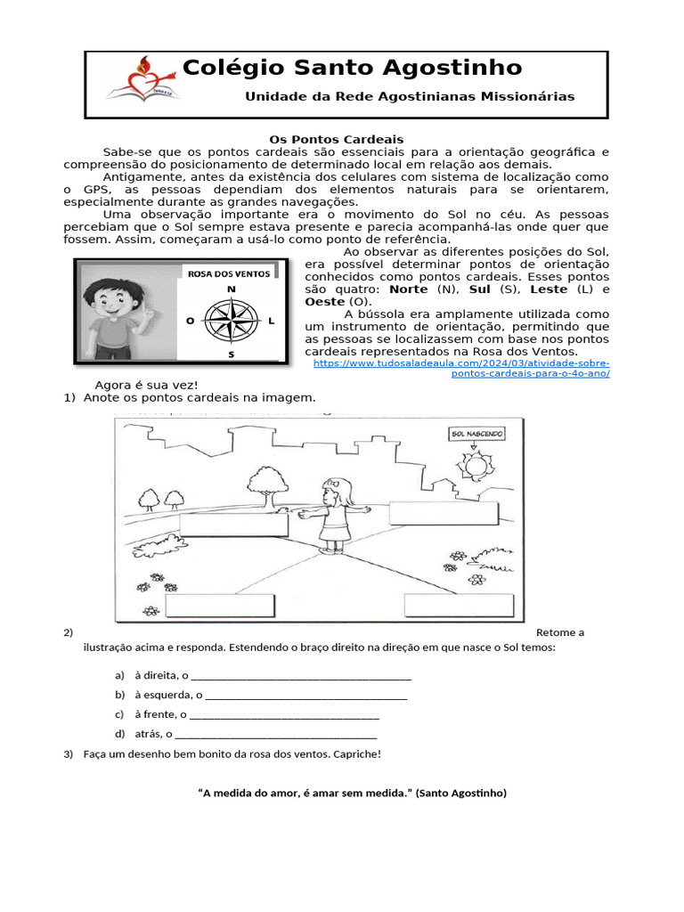 Atividades sobre Pontos Cardeais | PDF