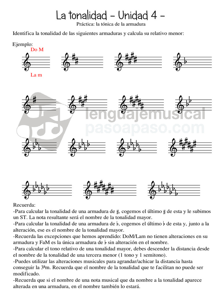 Tonalidad y Armaduras Musicales | PDF