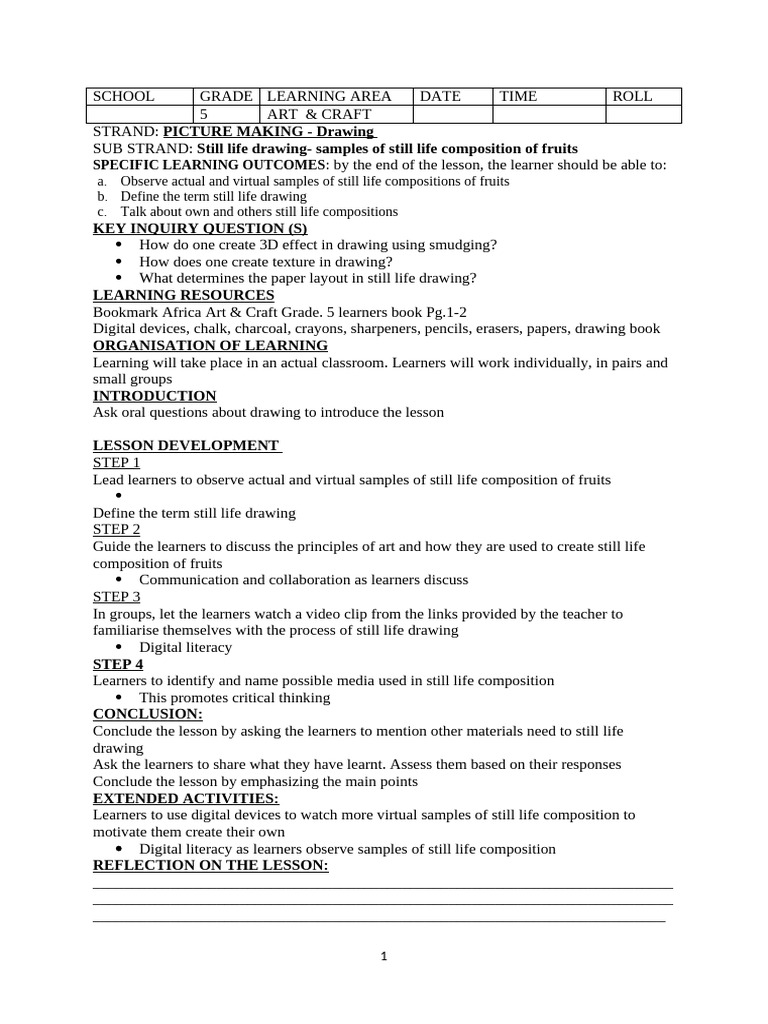 Grade 5 Art and Craft Lesson Plans Term 1 2 and 3 Bookmark Africa Art ...