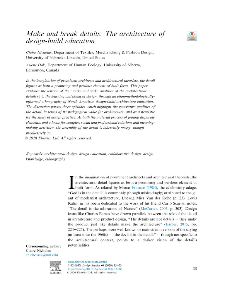 CN-Make and Break Details - The Architecture of Design-Build Education | PDF