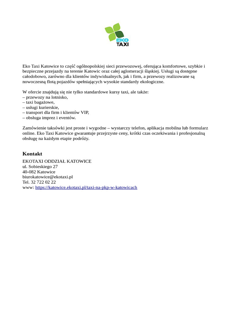 Eko Taxi Katowice | PDF