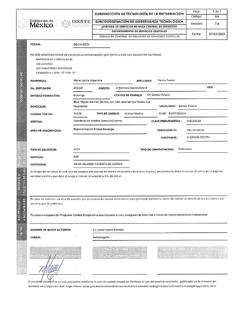 Cedula María Leticia Varela Franco | PDF