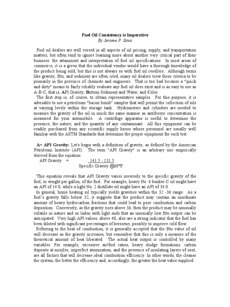 Fuel Oil Quality Testing with API Gravity, BSW, and Color | PDF ...