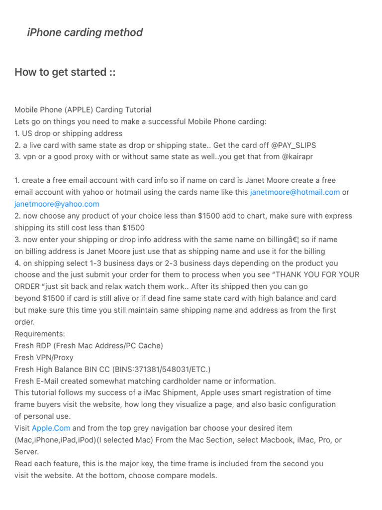 Iphone Carding Method Updated For 2024 | PDF | Apple Inc. | Apple Inc. Hardware
