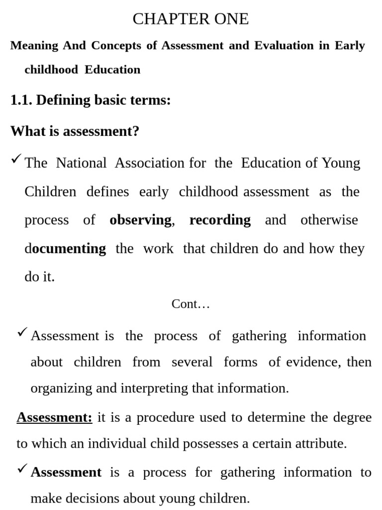 Early Childhood Assessment Concepts | PDF | Educational Assessment ...