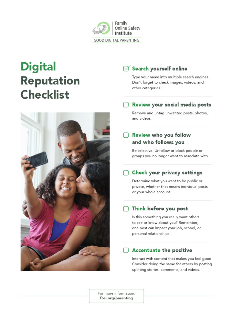 Digital Reputation Checklist | PDF