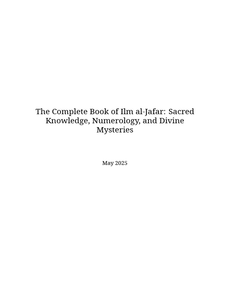 Ilm al-Jafar: Esoteric Knowledge Unveiled | PDF | Shia Islam | Quran