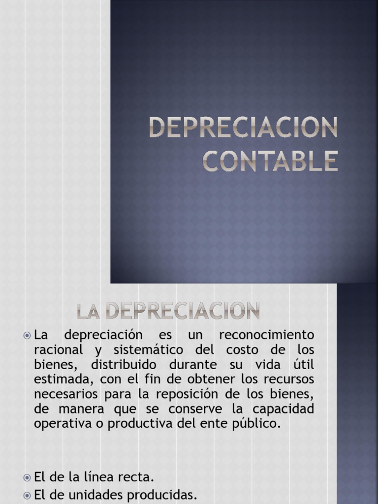 Depreciacion Contable | PDF | Depreciación | Contabilidad