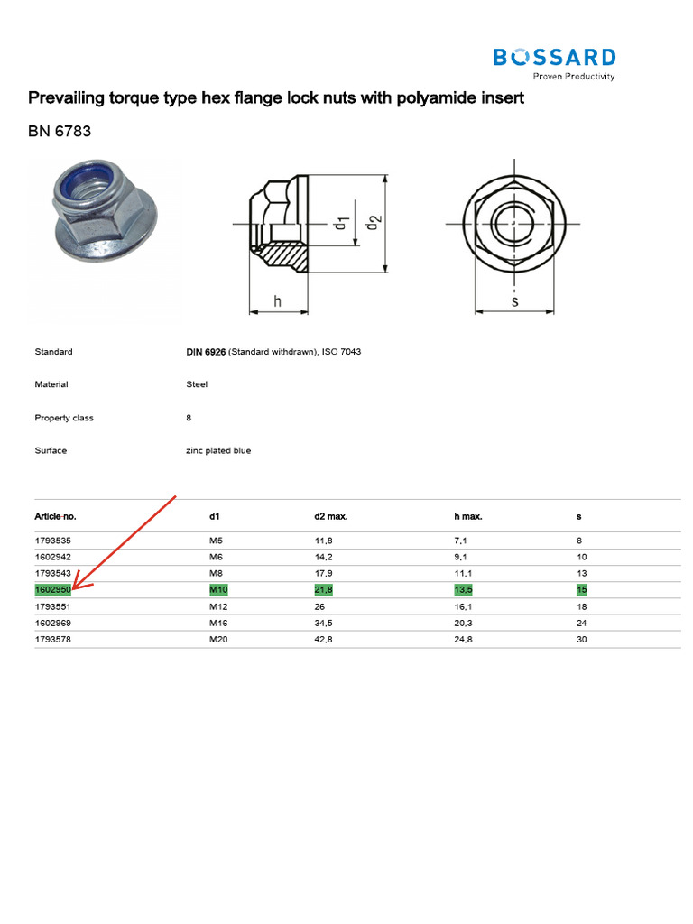 M10 Flange Lock Nut Specifications | PDF | Nut (Hardware) | Mechanical ...