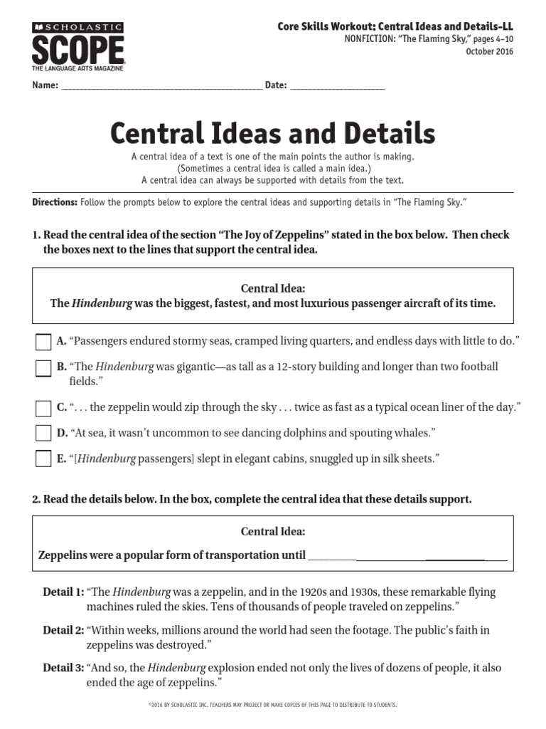Hindenburg - SCOPE 100116 CS Nonfiction CentralIdeasDetails LL | PDF