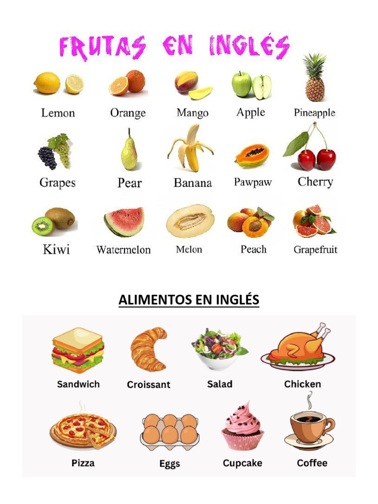 Alimentos en Inglés | PDF
