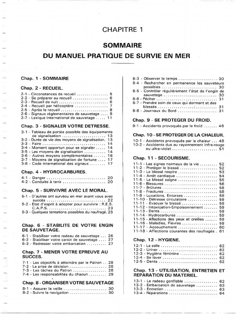 Manuel Pratique de Survie en Mer | PDF