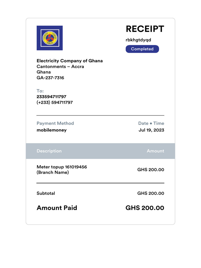 ECG PowerApp Receipt Rbkhgtdyqd | PDF