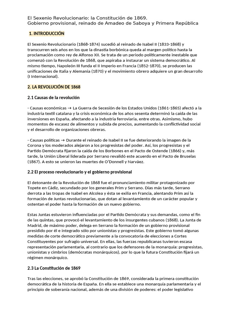 El Sexenio Revolucionario | PDF | Gobierno | Gobierno de españa