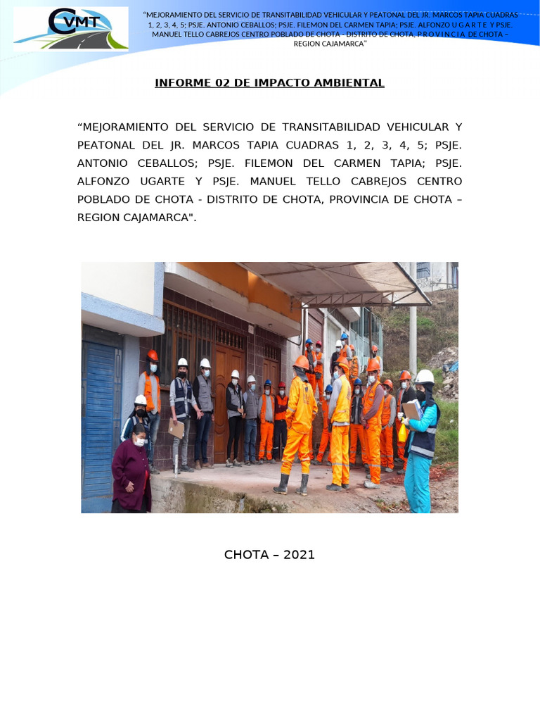 Informe de Impacto Ambiental 02 | PDF | Entorno natural | Evaluación de ...