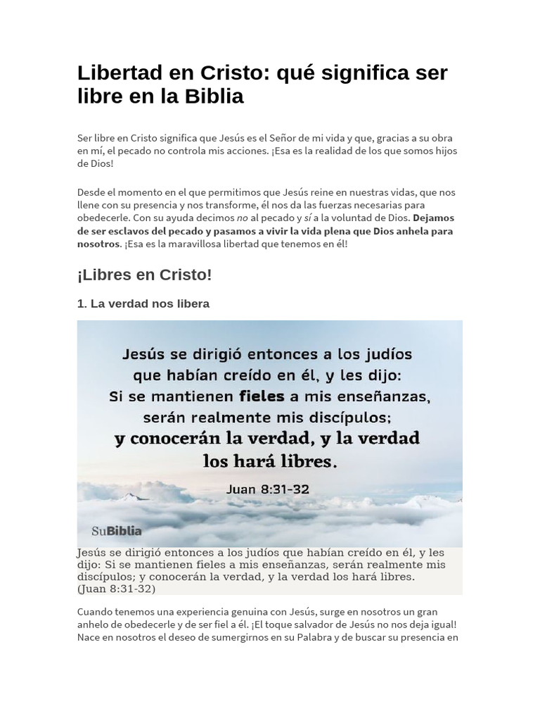Libertad en Cristo | PDF | Cristo (título) | Pecado