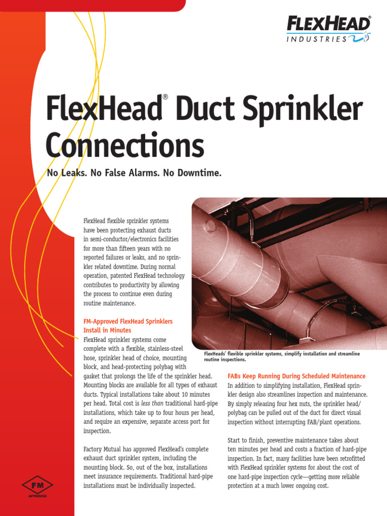 Flexhead Duct Sprinkler Connections | PDF | Fire Sprinkler System ...