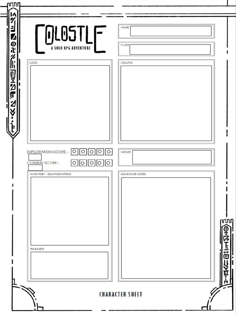 Colostle Character Sheet | PDF