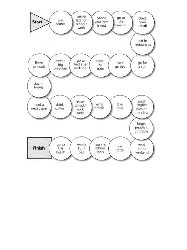 Verb Tenses Board Game | PDF