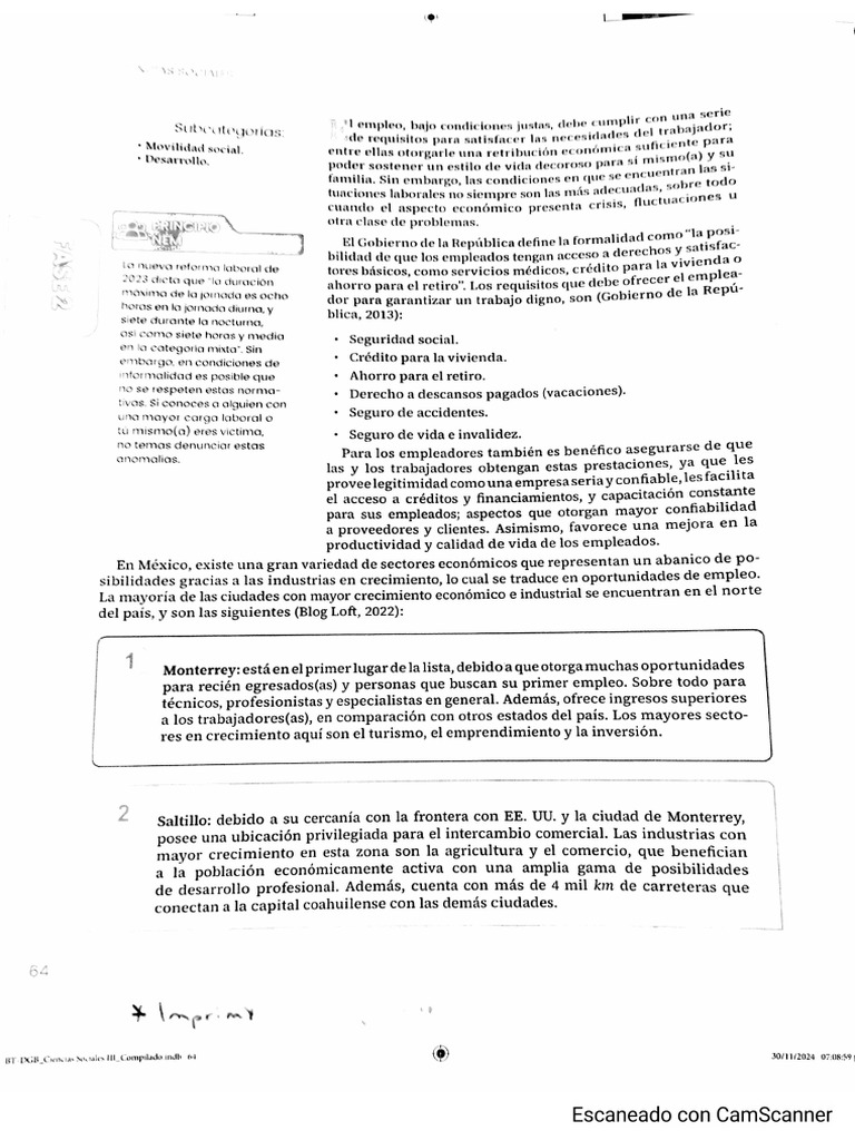 Hojas Con Texto Escaneado en PDF, Documento de Lectura | PDF