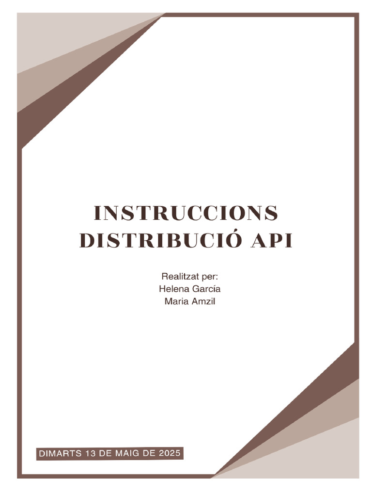 Instruccions Distribució API RA2 RA3 | PDF