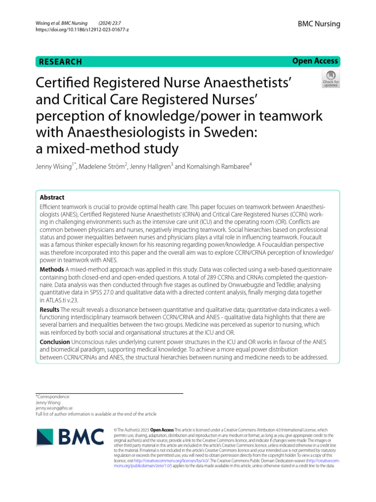 Wising Et Al. - 2024 - Certified Registered Nurse Anaesthetists' and ...