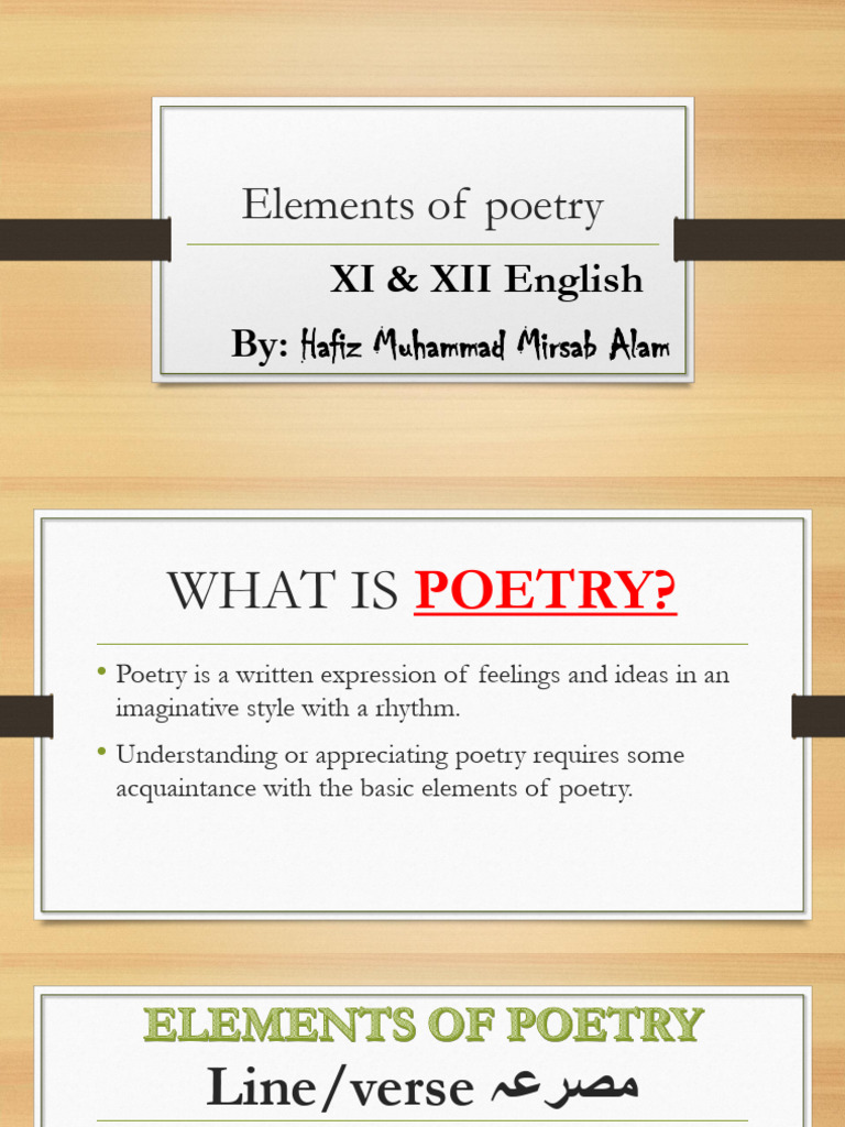 Understanding Poetry Elements and Types | PDF | Poetry | Metre (Poetry)
