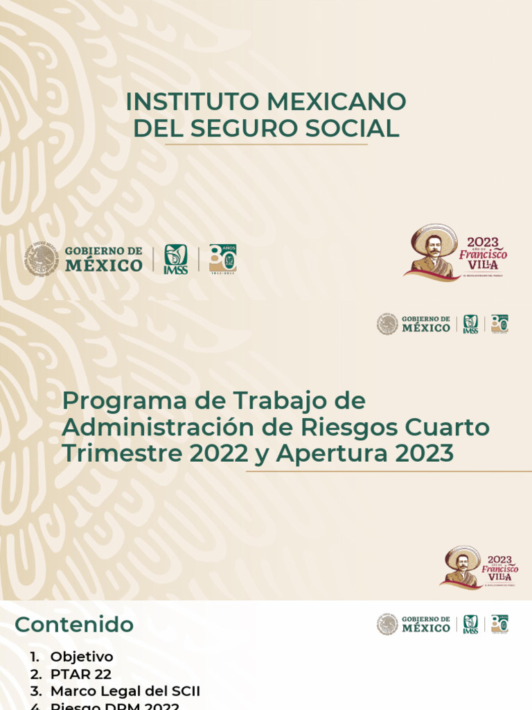 IMSS-Presentacion-IV Trimestre PTAR 2022 y PTAR 2023 OOAD | PDF | México | Justicia