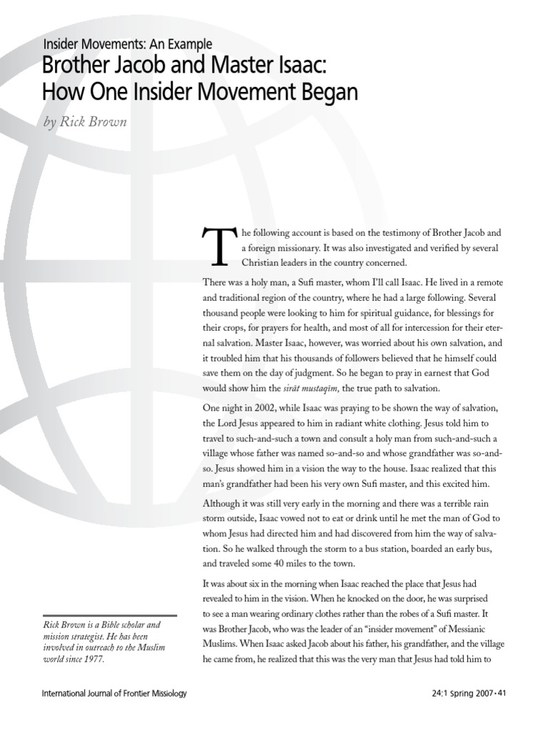 Brother Jacob & Master Isaac - How One Insider Movement Began | PDF ...