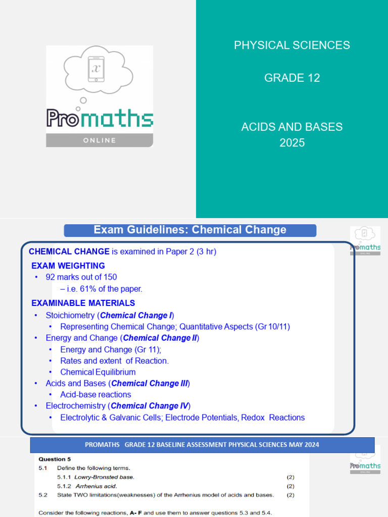 Grade 12 Acids and Bases Exam Guide | PDF | Acid | Hydroxide
