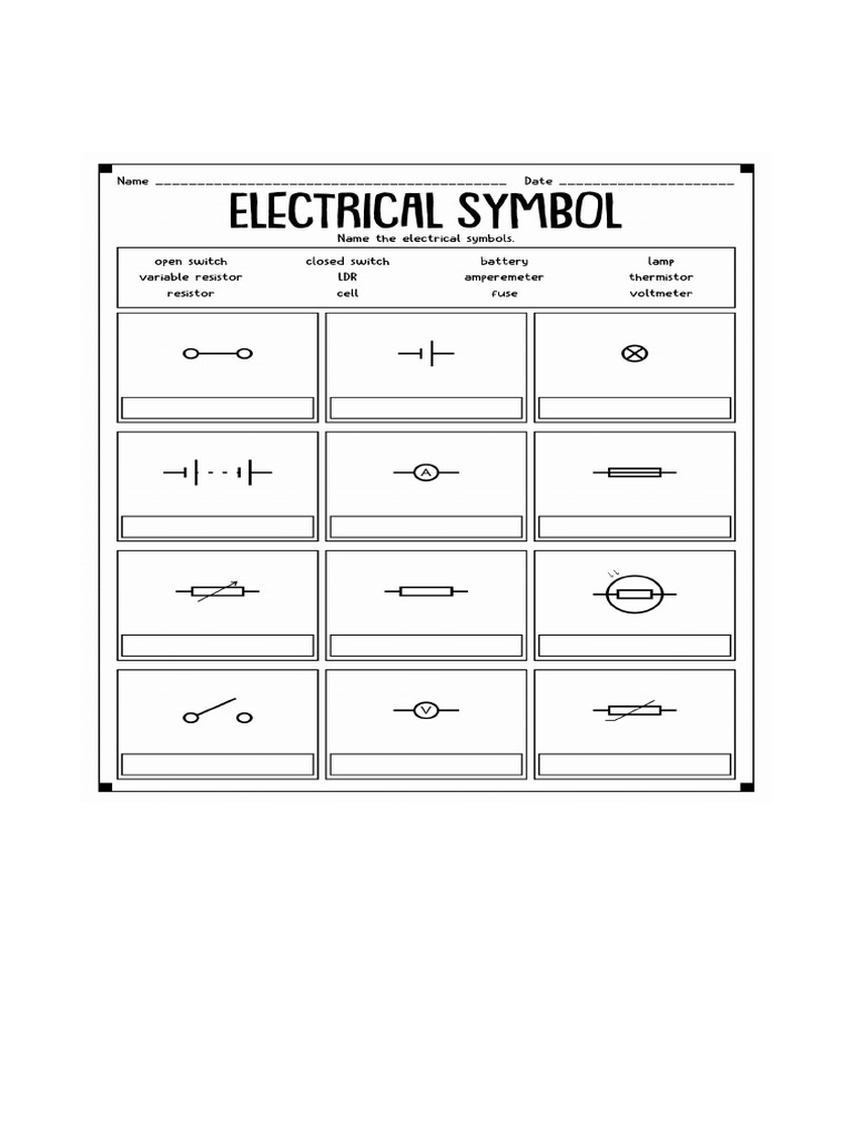 Circuit Symbols Worksheet 18954.Jpg | PDF