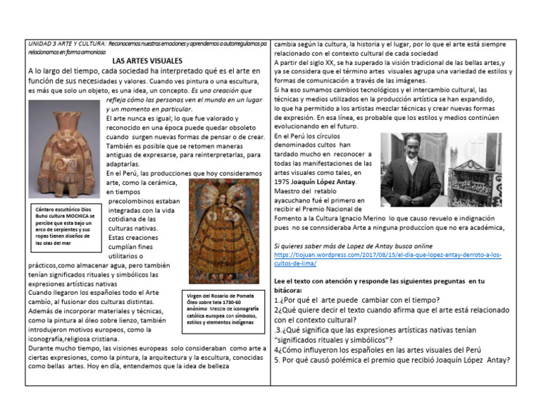 Introdución Artes Visuales 4to | PDF | Escultura | Las artes
