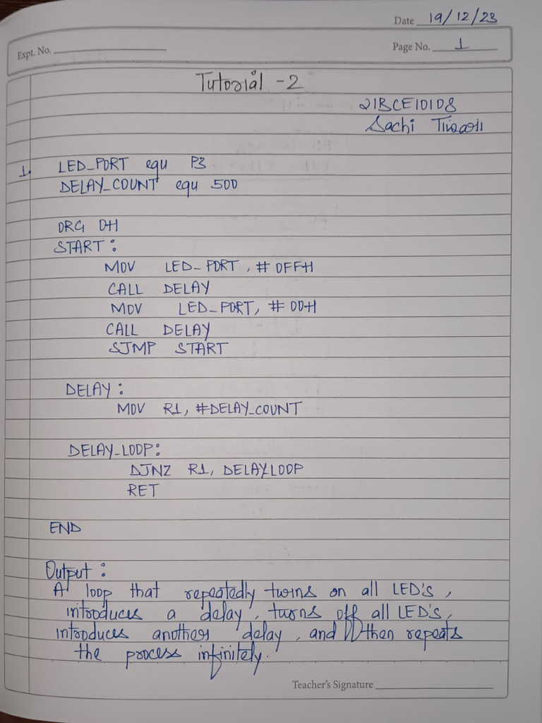 21 BCE10108@Tutorial 2@MPMC | PDF