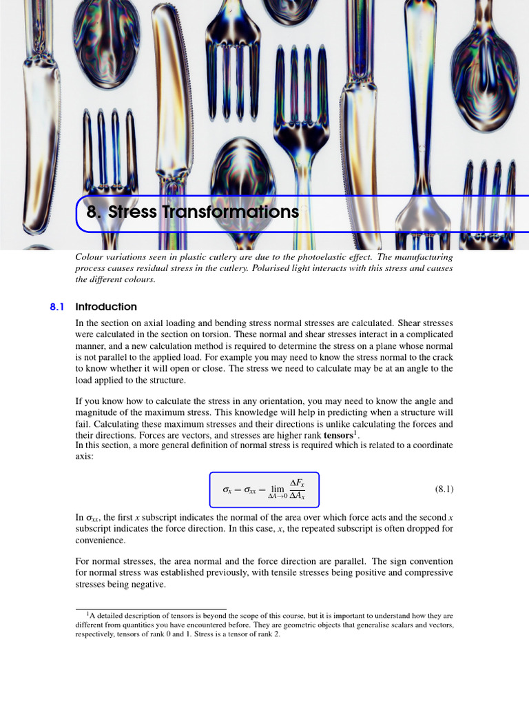 8 Stress Transformations | PDF | Stress (Mechanics) | Bending