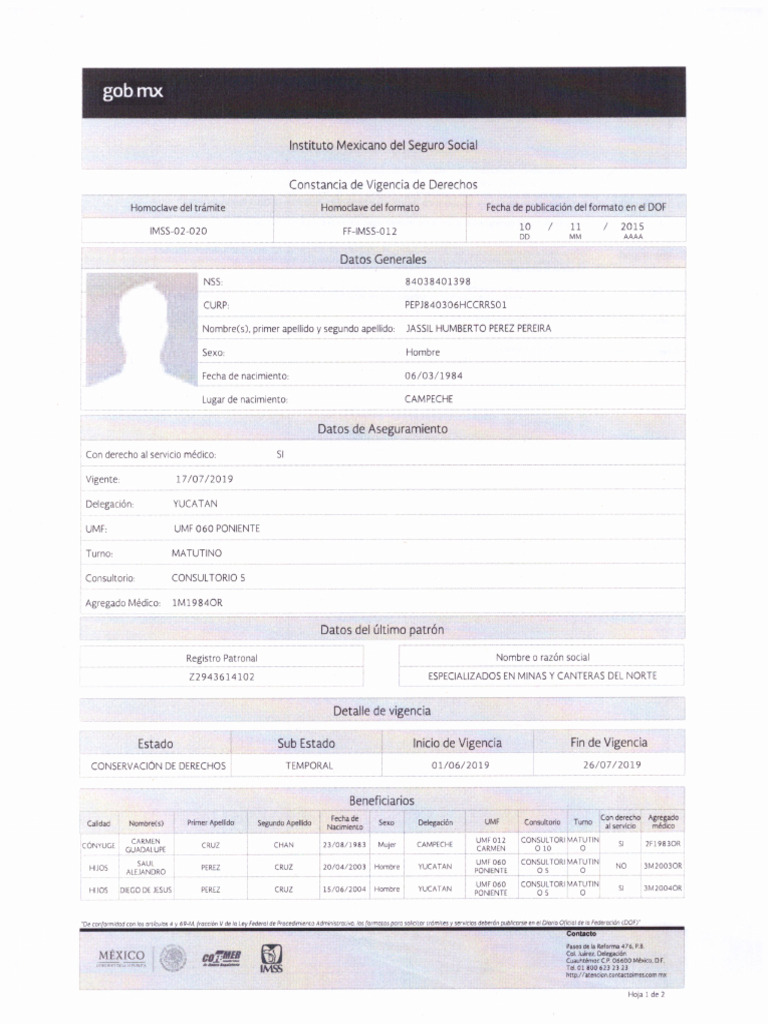 Imss Inscripción | PDF
