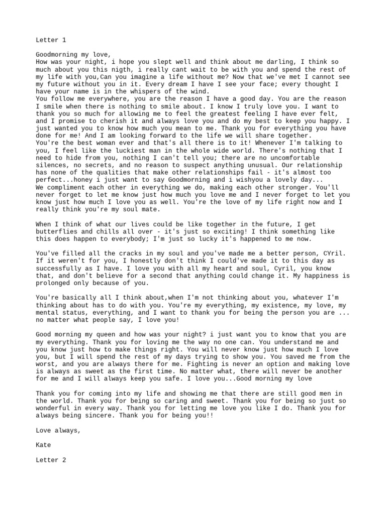 Good Morning Latter-1 | PDF | Love | Feeling