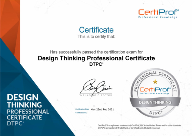 Design Thinking Professional Certificate 1695675541 | PDF