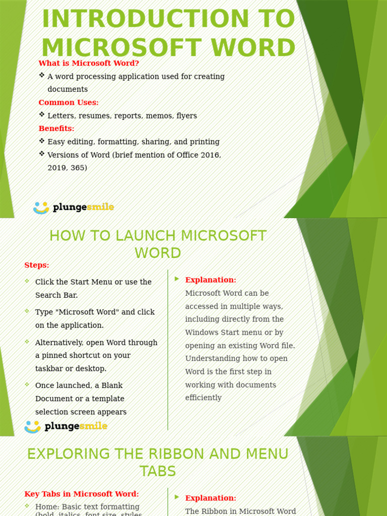 Introduction To Microsoft Word | PDF | Microsoft Word | Computer File