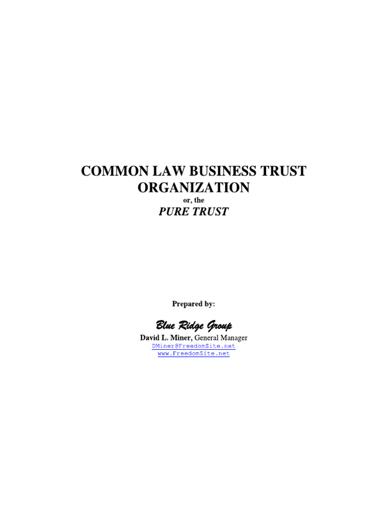 Common Law Business Trust | PDF