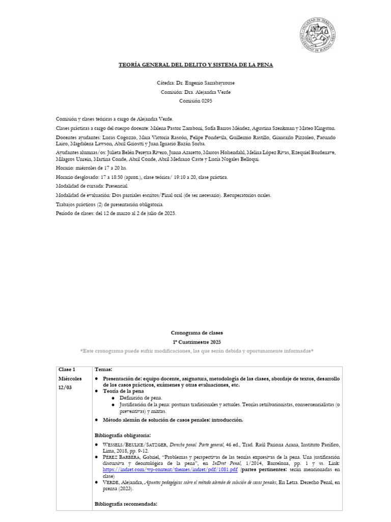 Programa TGD 2025 - Verde | PDF | Intención (Derecho Penal) | Causalidad (Ley)