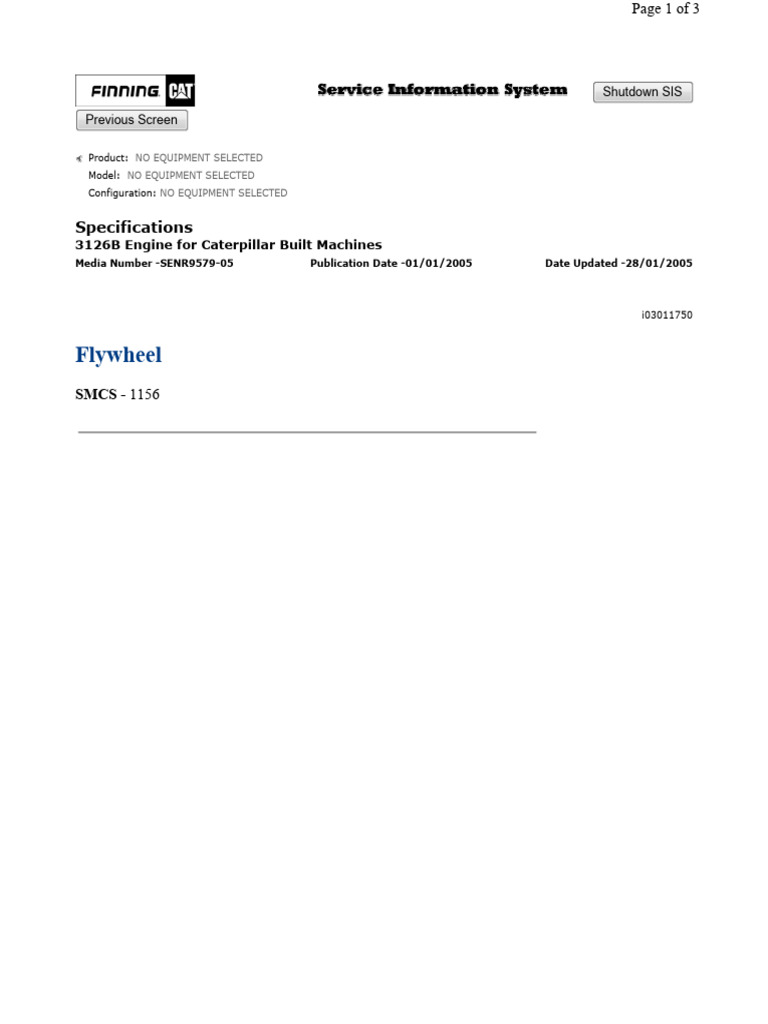 3126B Flywheel Torque Specifications | PDF