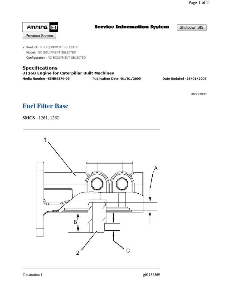 Caterpillar 3126B Engine Fuel Filter Guide | PDF