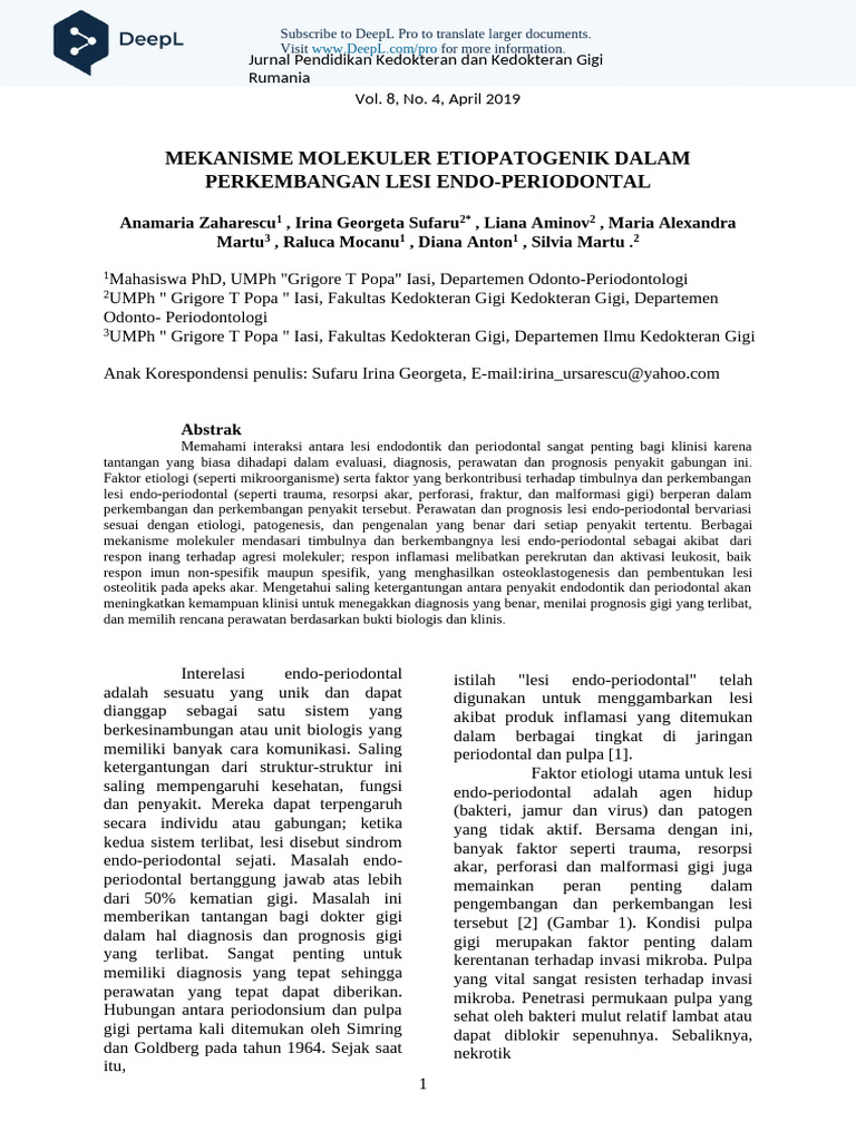 Etiopathogenic Molecular Mechanisms in the Development of Endo ...
