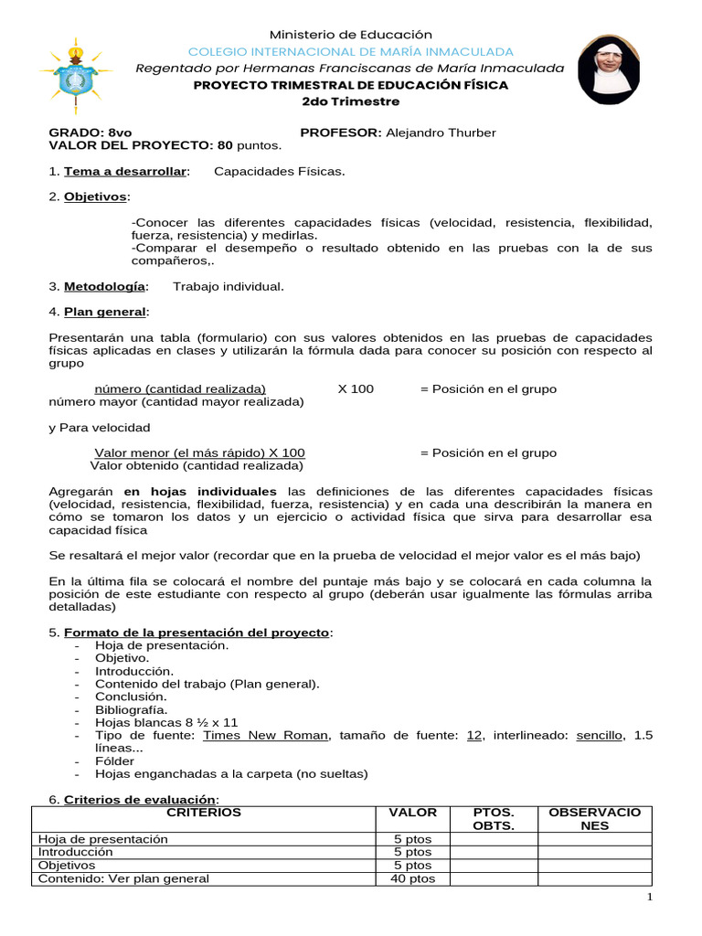 PROYECTO 8vo Grado 2do Trimestre | PDF