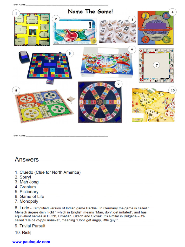 Round Visual Name The Game | PDF