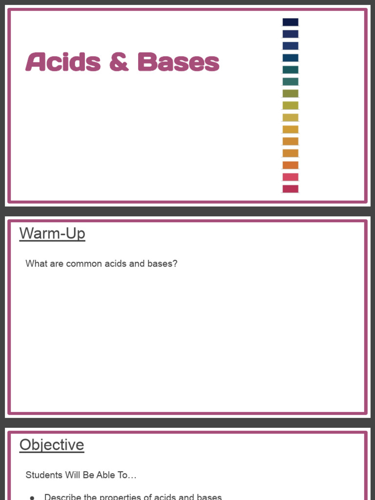 18.3 - Acids & Bases (Notes) | PDF | Ph | Acid